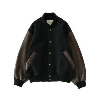 STUDIO NICHOLSON Femme, Vestes, Noir, Taille: 38 FR Alph Leather Bomber Jacket