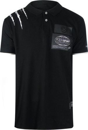Plein Sport Schwarzes Poloshirt Mit Kratzern An Der Schulter