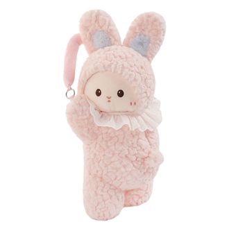 Generico Niedlicher Hasen-Organizer, Papierhandtuchspender mit Hasen-Design, Spender für Rücksitz-Tücher mit verstellbarem Halter, Plüsch-Tücher-Spender