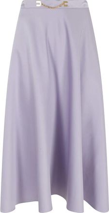 Elisabetta Franchi Femme, Jupes, Violet, Taille: 36 FR Jupe en satin duchesse avec logo bijou