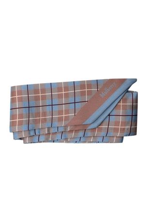 Mulberry Brown and Blue Check Printed Slim Twilly