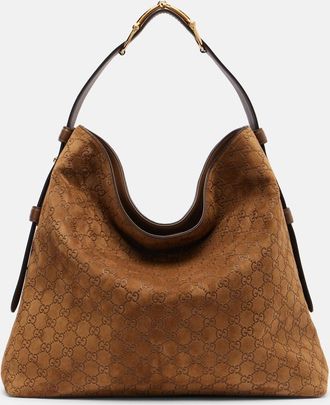 Gucci Tote Bag Maxi Horsebit Large aus Veloursleder