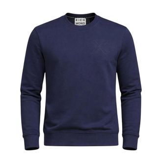 John Richmond Homme, Sweatshirts et sweats &agrave; capuche, Bleu, Taille: M SweaT-shirt &agrave; imprim&eacute; logo