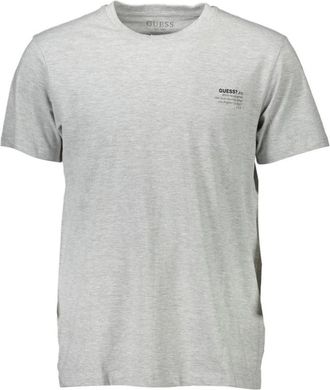 Guess Klassisches Graues Logo T-Shirt Rundhals - - Tops - Herren - Grau - 2XL