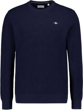 GANT Herren Pullover blau Baumwolle unifarben
