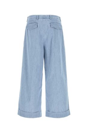 Valentino Garavani Mens Light Blue Denim Wide-Leg Jeans Denimblulavchiaro Exterior: Cotton
