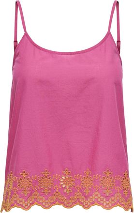 Only Damen Onllou Life Emb Singlet Ptm, Fuchsia Purple, X-Large