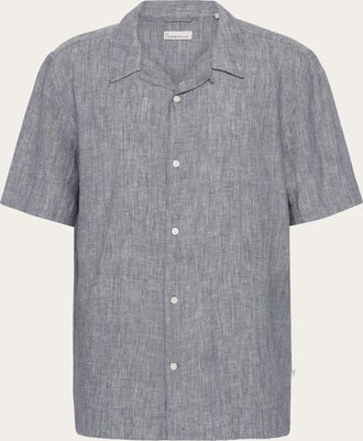 Knowledge Cotton Apparel Herren vegan Hemd Mit Kurzen &Atilde;rmeln Box Fit Vintage Indigo