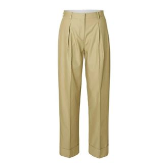 Selected Wide Hosen - - Trousers - Damen - Beige - L