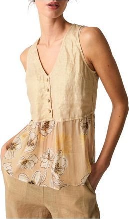 Alessia Santi Femme, Tops, Beige, Taille: 40 FR D&eacute;bardeur