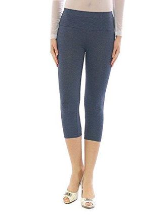 YESET Femme Legging Leggings Longueur Taille Haute 3/4 Capri Court Couleur Jeans M