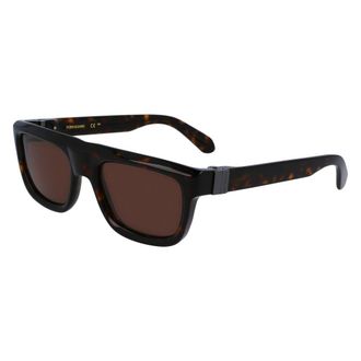 Ferragamo Braune Acetat-Sonnenbrille