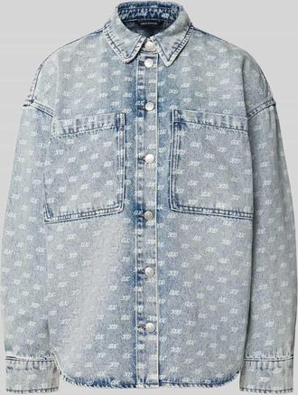 A|X Armani Exchange Oversized Jeansbluse mit Alpaka-Anteil