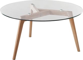 M&oslash;rteens home24 Couchtisch Forsby &Oslash; 90cm Braun/Eiche