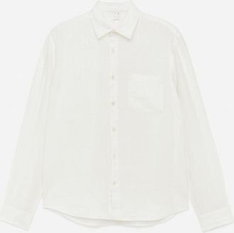 Arket Leinenhemd Mit Normaler Passform -Weiß