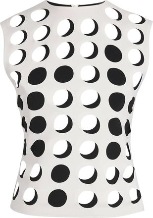 A.W.A.K.E. A.W.A.K.E. Mode White Layered Holes Sleeveless Top Size S