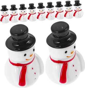 Cabilock 36 Stück Teiliges Miniatur-schneemann Harz Niedliche Weihnachtsdekorationen für Mikrolandschaften Puppenhäuser und DIY-basteln Vielseitige Mini-schnee
