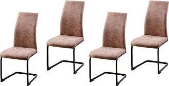 Hti-Line Schwingstuhl SallyP Braun 4er Freischwinger Besucherstuhl