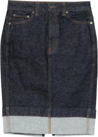 Khaite Femme, Jupes, Bleu, Taille: W27 Kendra cuffed midi skirt