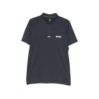 HUGO BOSS Logo-Embroidered Polo Polo - Blue