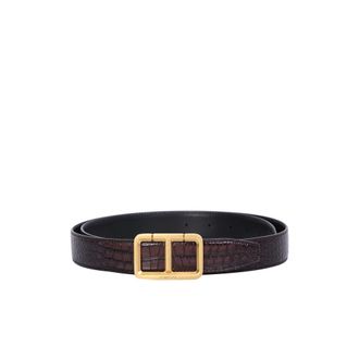 Tom Ford Homme, Accessoires, Brun, Taille: 100 CM T Buckle Belt