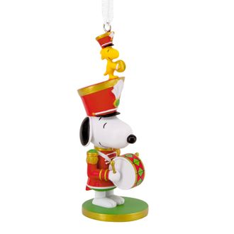 Hallmark Snoopy Nussknacker-Ornament, Baumschmuck, Erdn&uuml;sse, Sammlerst&uuml;ck, Rot, Wei&szlig;