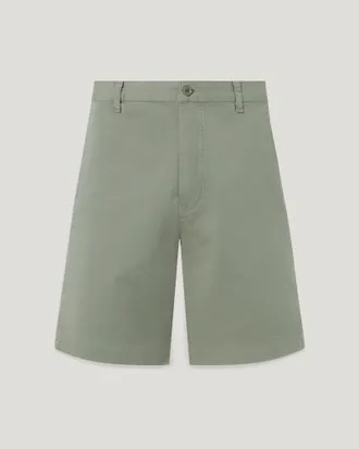 Belstaff Short Rally Pour Homme Garment Dye Cotton Vert Lichen 30