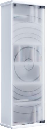 VCM Holz CD DVD Stand Regal | platzsparender CD Schrank mit 1 ESG-Sicherheitsglastür für 150 CDs oder 65 DVDs | Maße: H. 92 x B. 31 x T. 18 cm | 5 Variabl