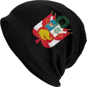 Generic Femme Homme Bonnets Tricot&eacute; Armoiries du P&eacute;rou Bonnets De Ski Doux Bonnet dhiver Chaud Hiver Chapeaux pour Patinage Hiver Course
