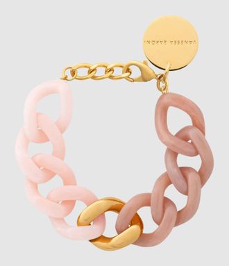 Vanessa Baroni Bracelet Flat Chain 2 Color W Gold Blush Marble Peach Sorbet