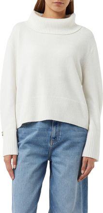 Comma Wollmixpullover mit Falten- und Knopfdetail am &Auml;rmel