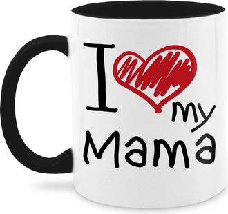 Shirtracer Tasse Tassen 325ml - I love my Mama schwarz - 325 ml - Schwarz - muttertagstasse mum kaffeetasse moms cup mütter häferl geschenke für mutter muttertag