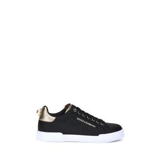 Dolce & Gabbana Portofino Leder Sneakers - - Shoes - Damen - Schwarzk - 39 1/2 EU