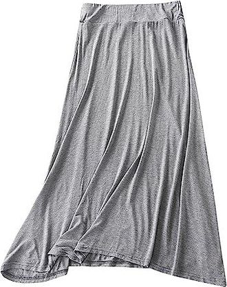 Generic Jupes d&eacute;t&eacute; pour femmes en coton - Jupe longue pour le Royaume-Uni - Grande taille - Taille &eacute;lastique - Poids dhiver - Jupe longue - Petite jupe de cou