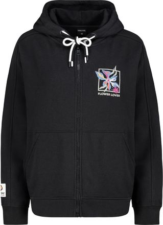 Sublevel Damen Sweatjacke mit Prints und Kapuze dark-grey XS