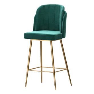 Generic 65 cm hohe Barhocker, Moderne Barhocker in Tresenh&ouml;he mit R&uuml;cken- und Fu&szlig;st&uuml;tze, K&uuml;chenstuhl mit Metallgestell