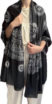 Generico Hare Rama Hare Rama Hare Krishna &Eacute;charpe de m&eacute;ditation unisexe Hippie et Boho Hindu, Noir, Taille Unique
