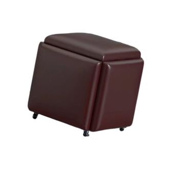 Generic 5-in-1-sitzender osmanischer W&uuml;rfelstuhl aus Leder, Make-up-Hocker mit Rollen, for die Verwendung im Wohnzimmer, im Eingangsbereich, im Schlafzimmer, 