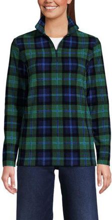 Lands End Gemusterter Fleece-Pullover mit Reißverschluss, Damen, Größe:36-38 regular, Blau, Polyester, by Lands End