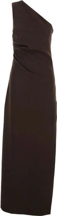 P.A.R.O.S.H. P.a.r.o.s.h., Femme, Robes, Brun, Taille: 38 FR Crepe Stretch One-Shoulder Ruched Dress
