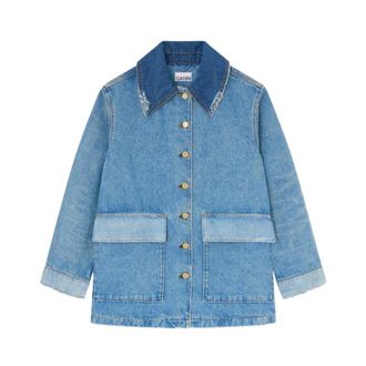 Ganni Femme, Vestes, Bleu, Taille: 34/36 FR Ganni Manteaux Blue