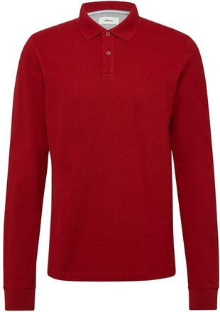 s.Oliver Langarmshirt Polo-Shirt Langarm-Poloshirt aus Baumwoll-Piqué mit Bündchen