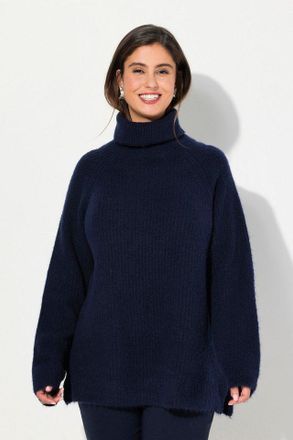 Ulla Popken Rollkragenpullover Pullover Rippstrick Rollkragen Langarm recycelt