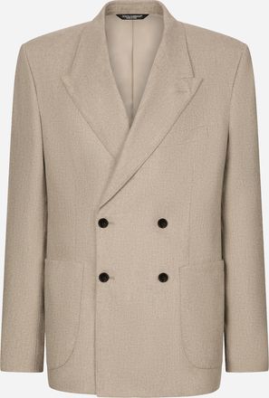 Dolce & Gabbana Unstrukturierte Zweireihige Jacke Aus Kaschmir - Mann Anzüge Und Blazer Beige 48