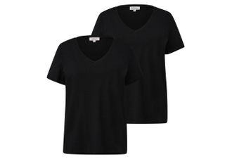 s.Oliver T-Shirt Basic V-Ausschnitt, kurze &Auml;rmel, 2er Pack