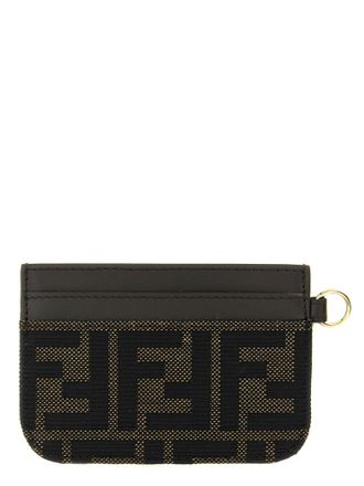 Fendi FF Zucca Jacquard Card Case - Black