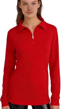 Brandsseller Pull col Camionneur pour Femme en Coton l&eacute;ger &agrave; Demi-Zip - avec Fermeture &Eacute;clair et col Montant, Confortable et Respirant pour Le Quotidien et Les Loi