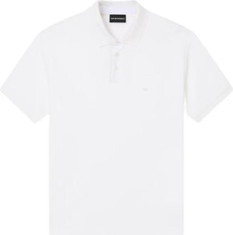 Emporio Armani Homme, Tops, Blanc, Taille: S Polo en Piqu&eacute; Coupe Classique