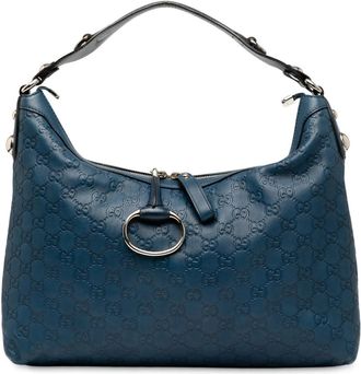 Gucci Hobo Bags - Medium Guccissima Icon Bit Satchel - Gr. unisize - in Blau - f&uuml;r Damen