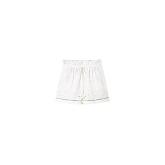 Twinset Bestickte Shorts aus Mussola - - Shorts - Damen - Wei&szlig; - M